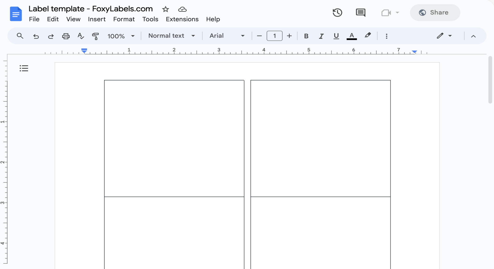 Google Docs Label Template Compatible with Avery® 5264