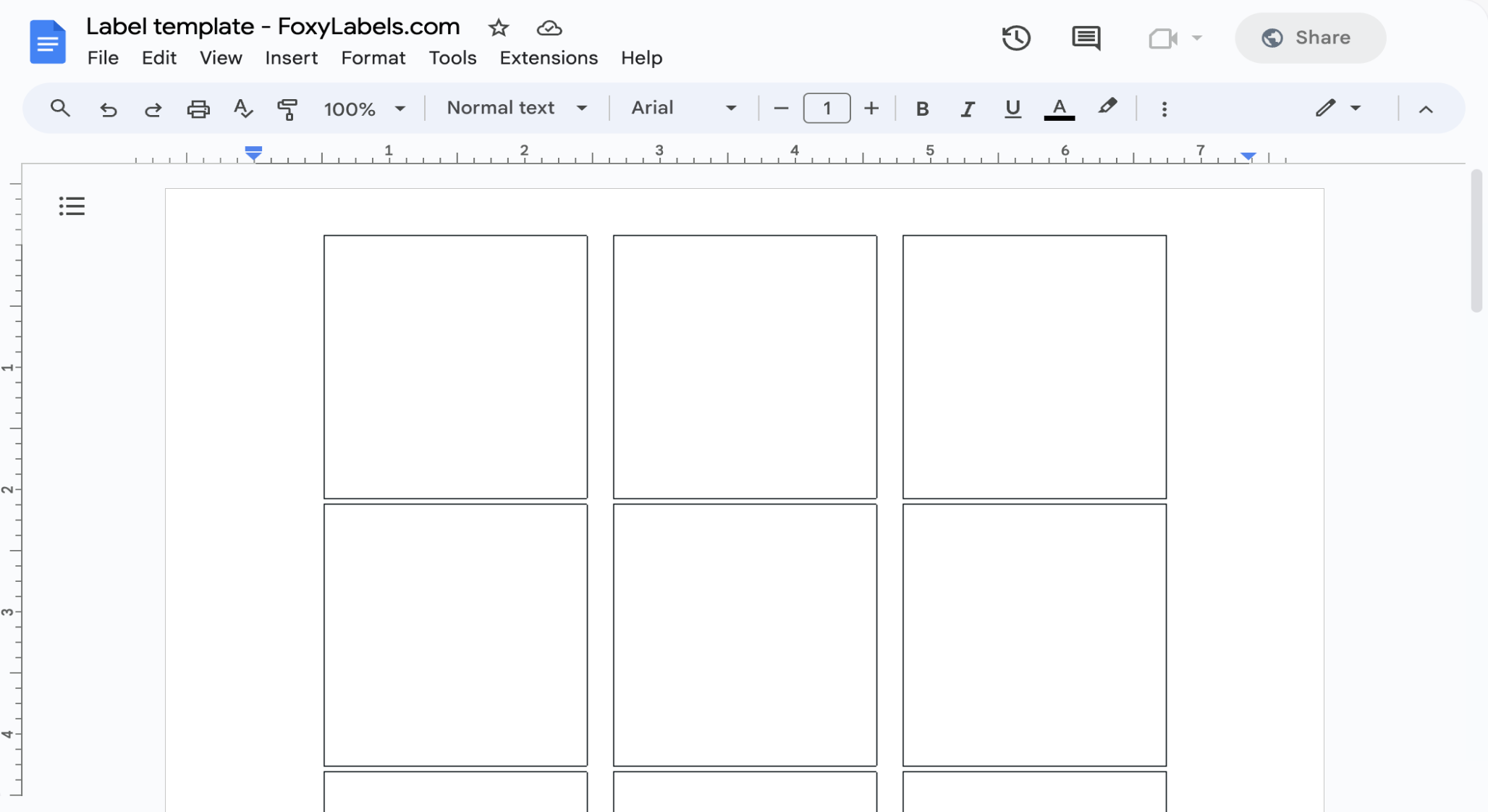 Google Docs Label Template Compatible with Avery® 5294