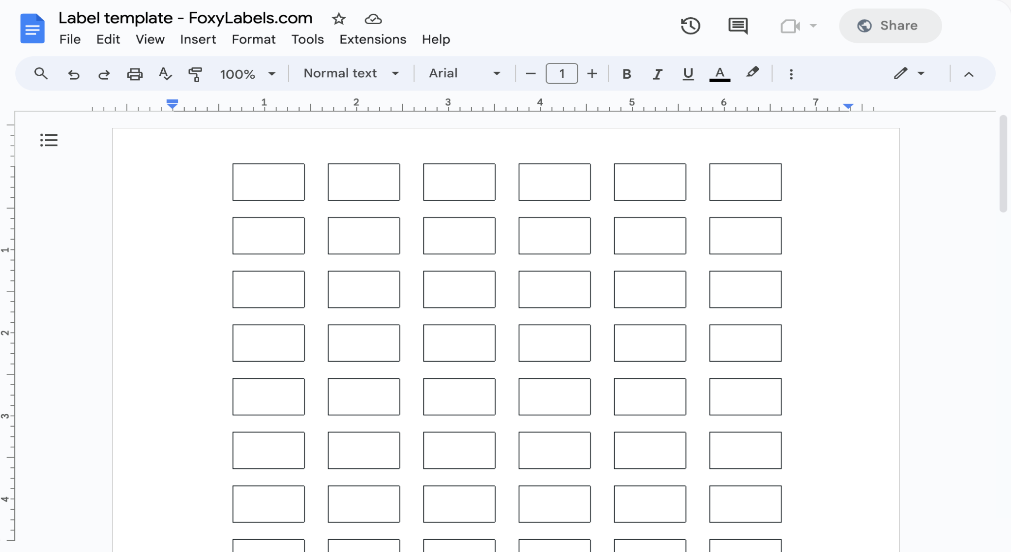 Google Docs Label Template Compatible with Avery® 60534