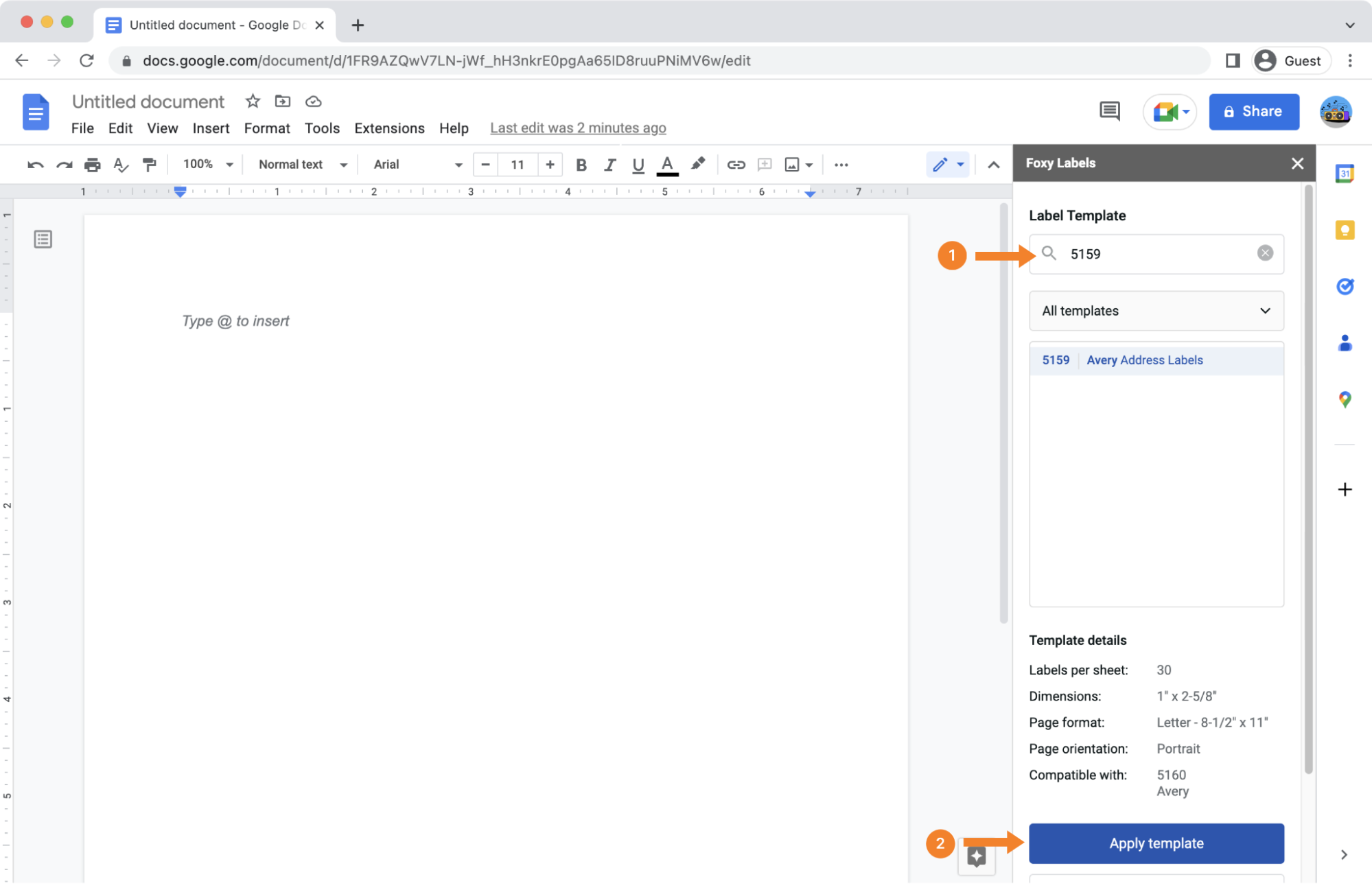 How To Print Labels On A Partially Used Sheet In Google Docs