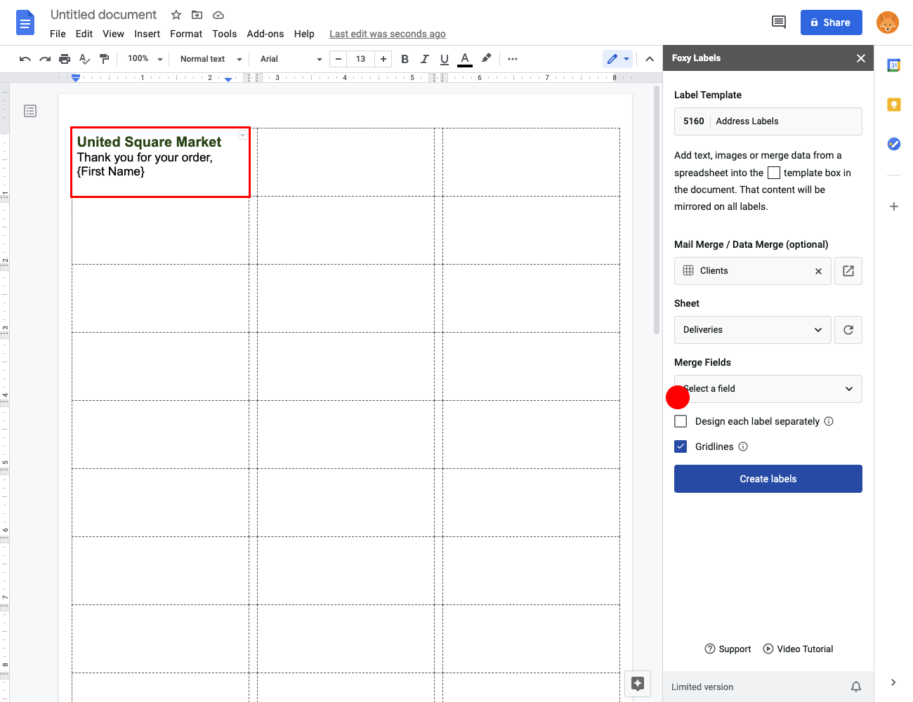 How To Make Labels In Google Docs