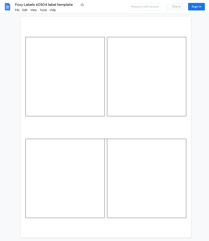 Avery 60504 Template Google Docs & Google Sheets | Foxy Labels