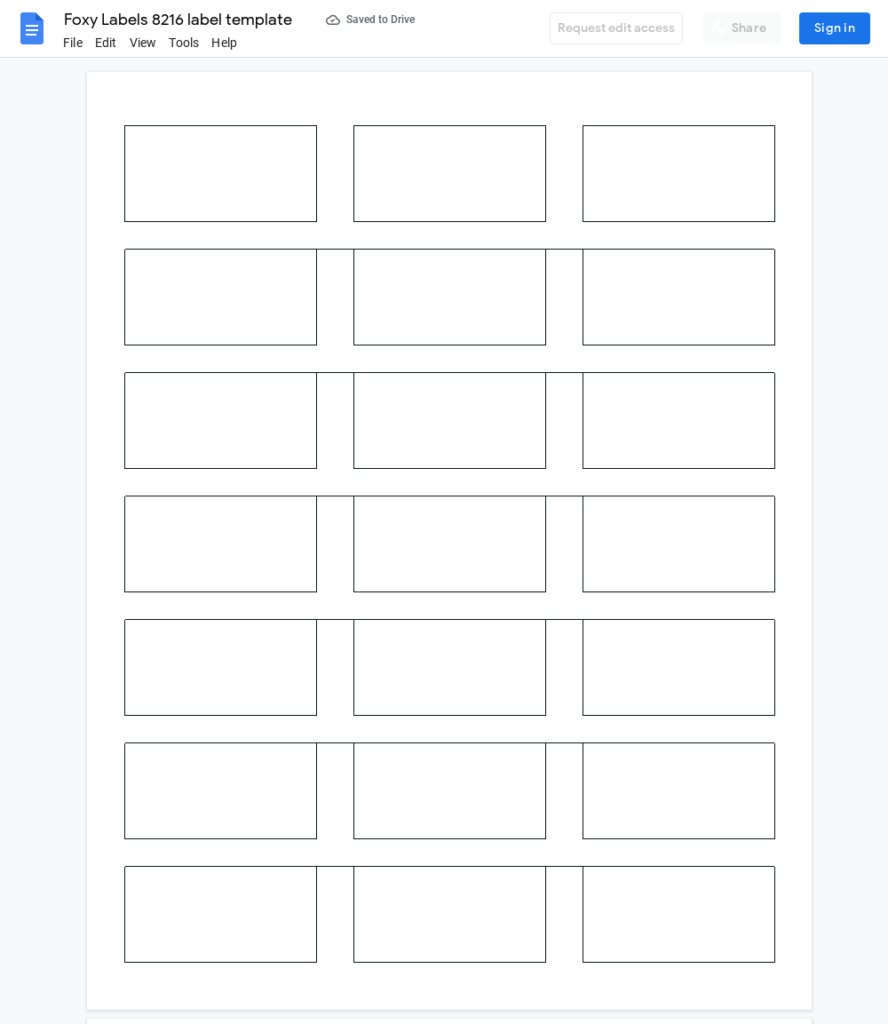 Avery 8216 Template Google Docs & Google Sheets | Foxy Labels